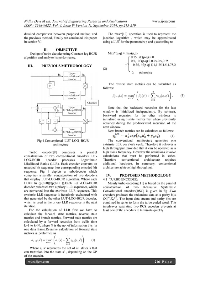 An Energy-Efficient Lut-Log-Bcjr Architecture Using Constant Log Bcjr Algorithm | PDF