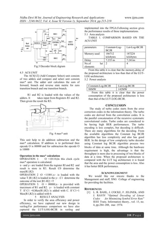 An Energy-Efficient Lut-Log-Bcjr Architecture Using Constant Log Bcjr Algorithm | PDF