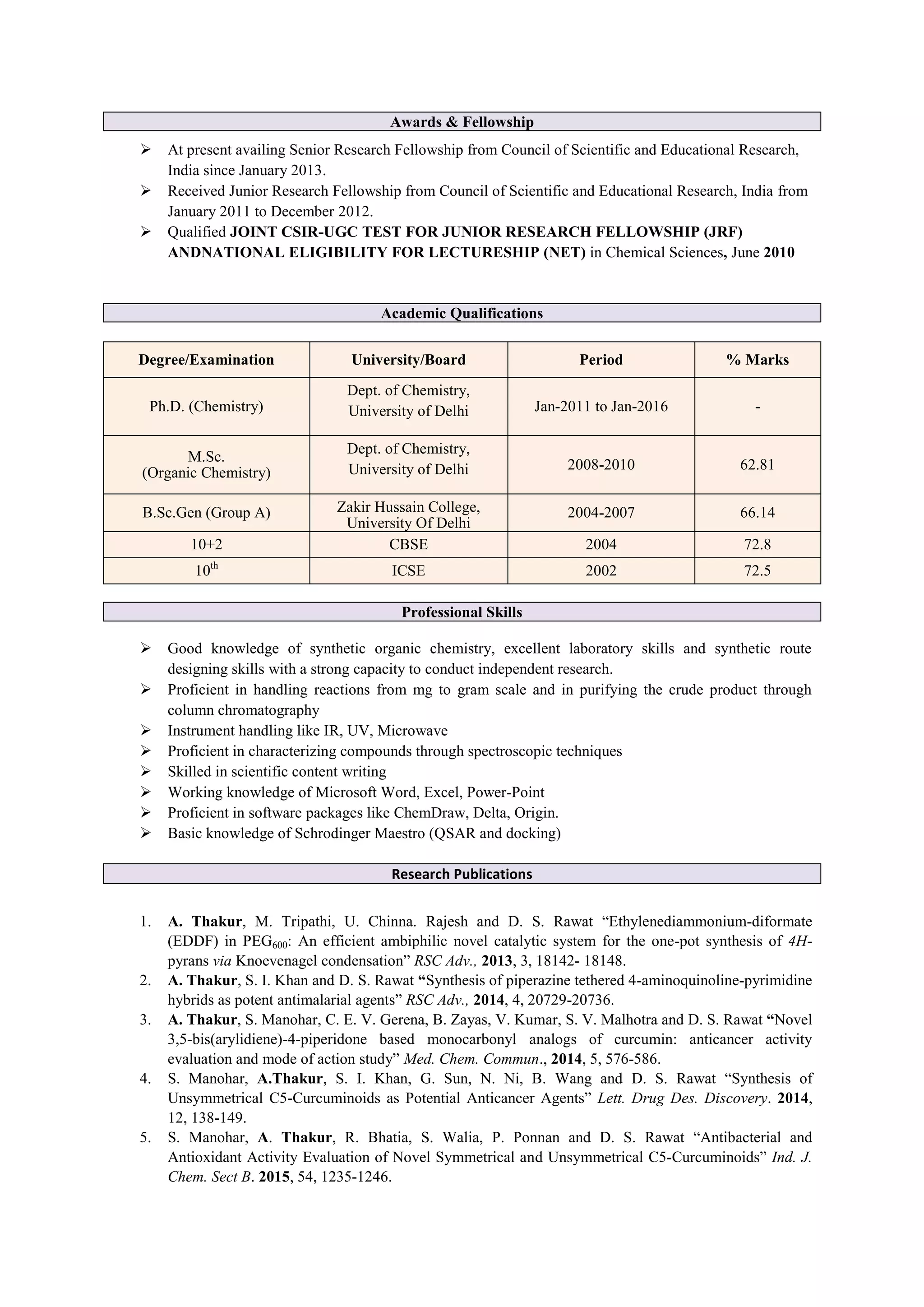 CURRICULUM VITAE | PDF | Chemistry | Science