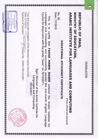 vocational efficiency certificate | PDF | Vocational Training | Careers