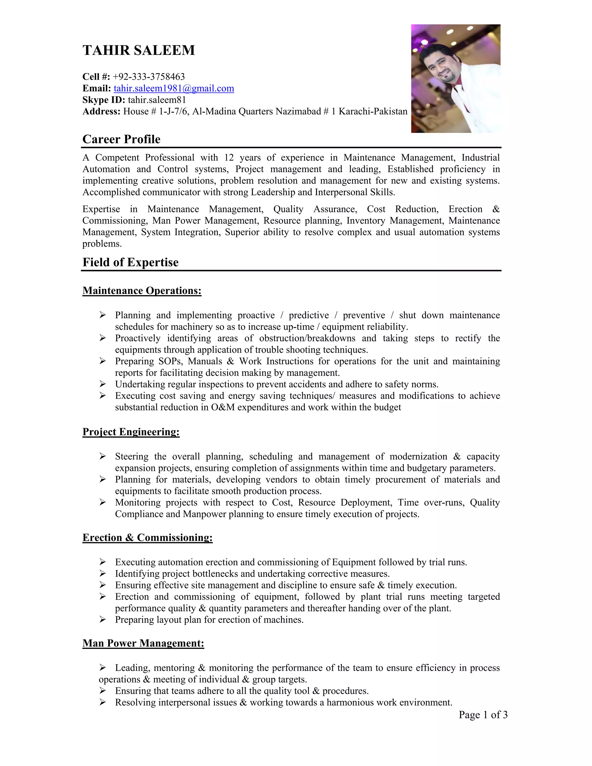 Resume E&I | PDF