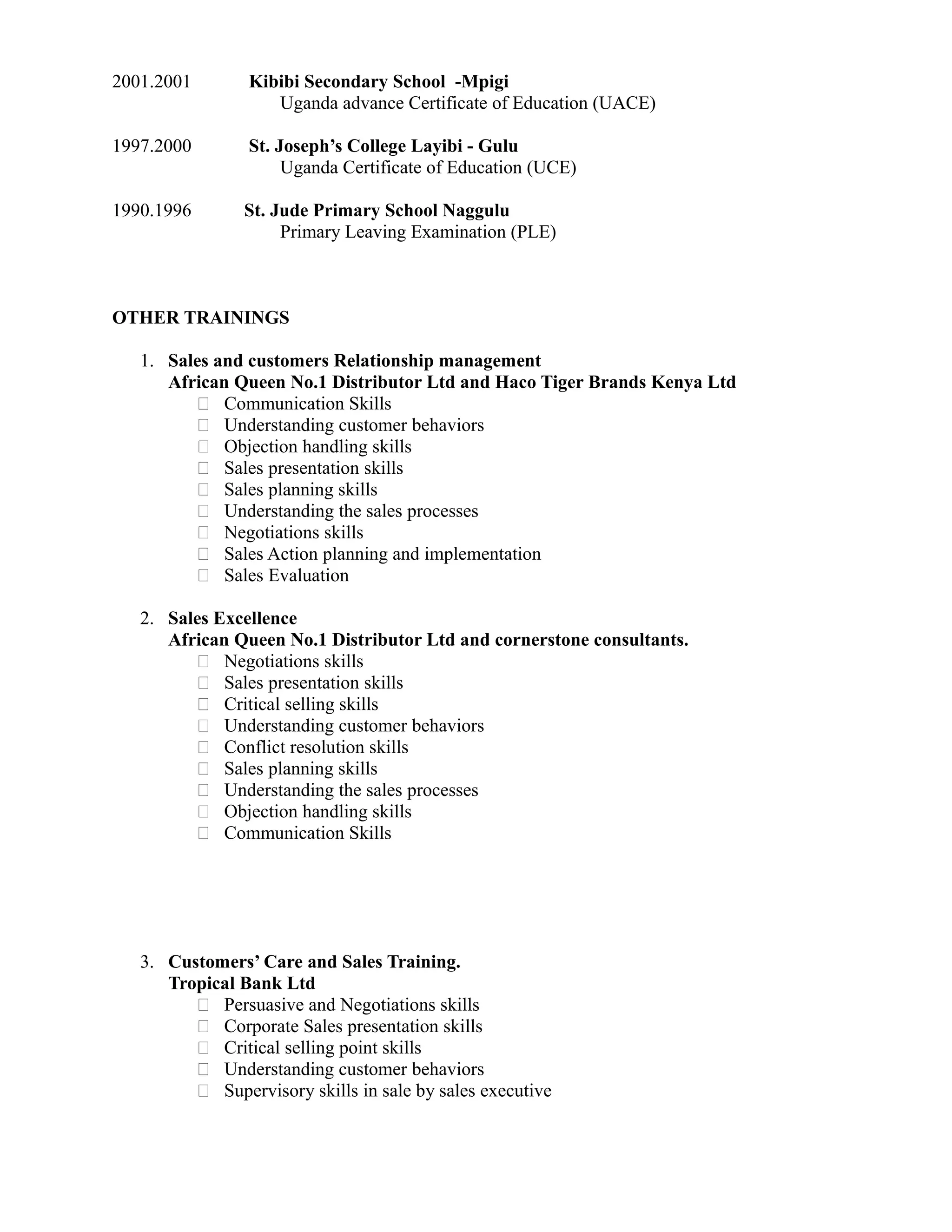 OKELLO ERIC CV | PDF