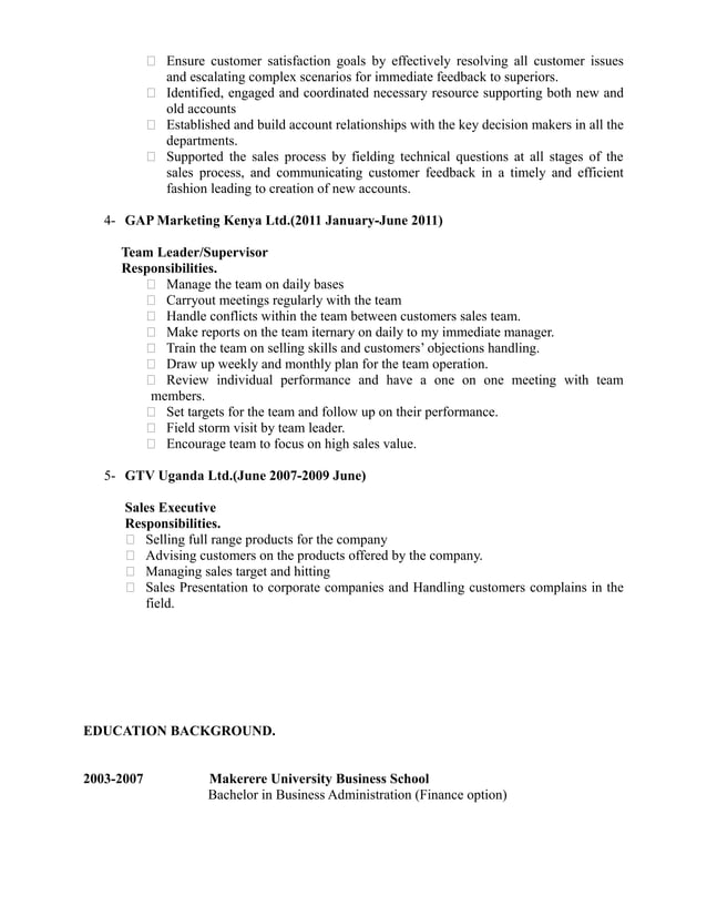 OKELLO ERIC CV | PDF