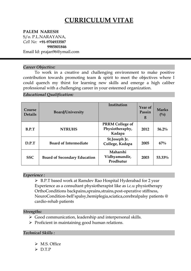 PALEM NARESH (2)new resum (1) | PDF