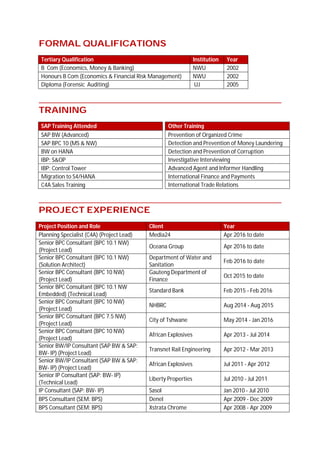 IM Richards CV | PDF | Management Consulting Industry | Industries