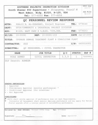 ARAMCO QC APPROVAL. (1) | PDF