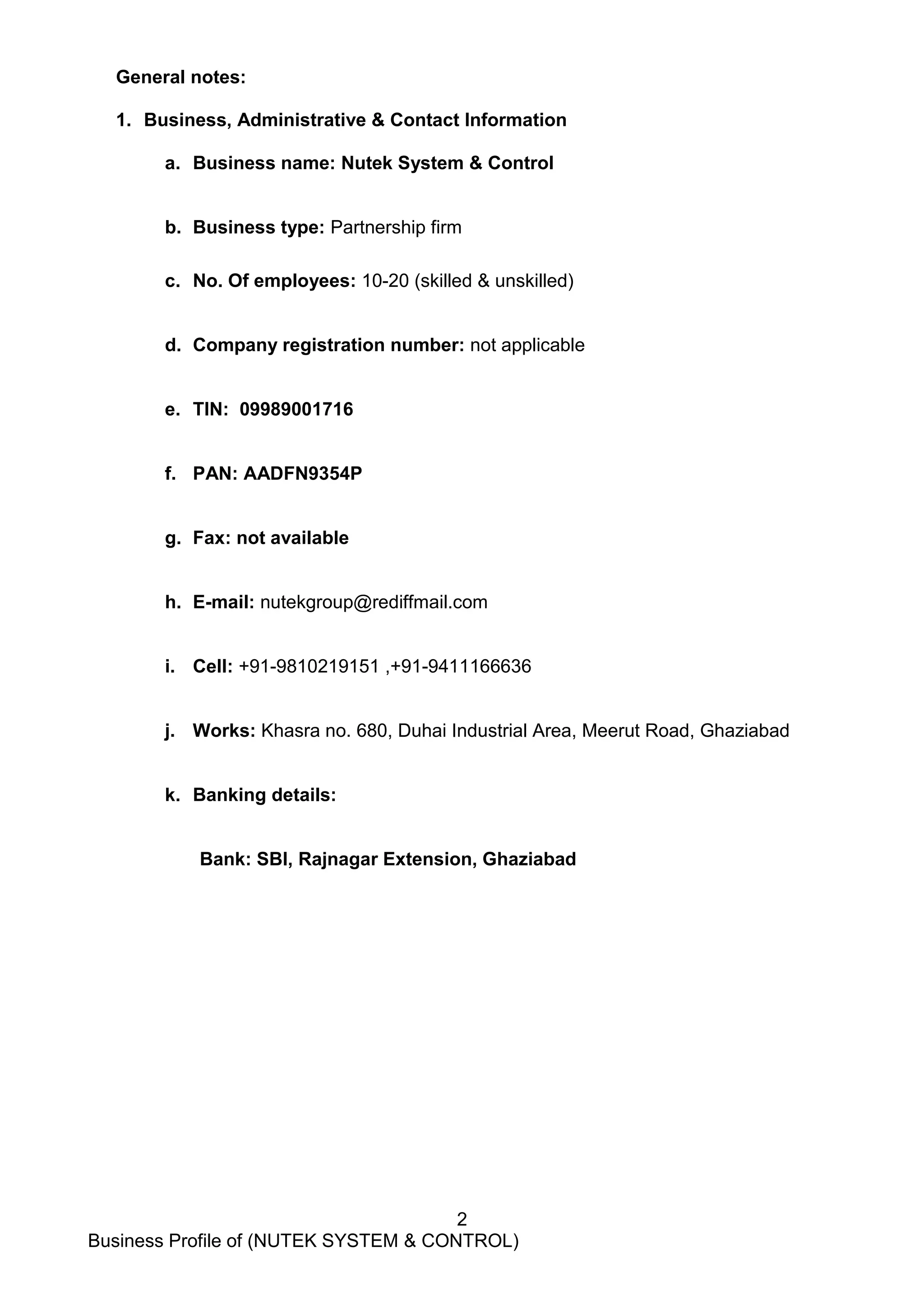 nutek_business_profile detailed | PDF