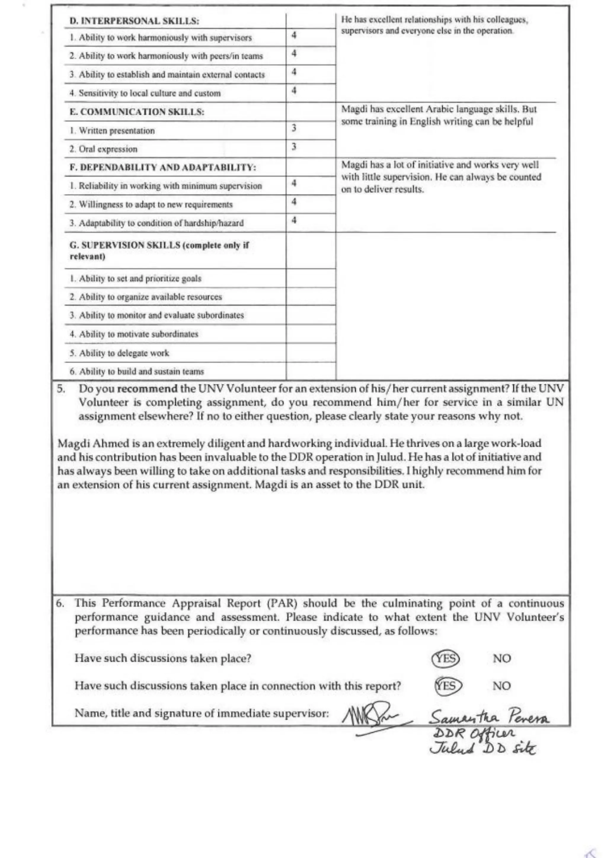 UN Performance Appraisal Report | PDF