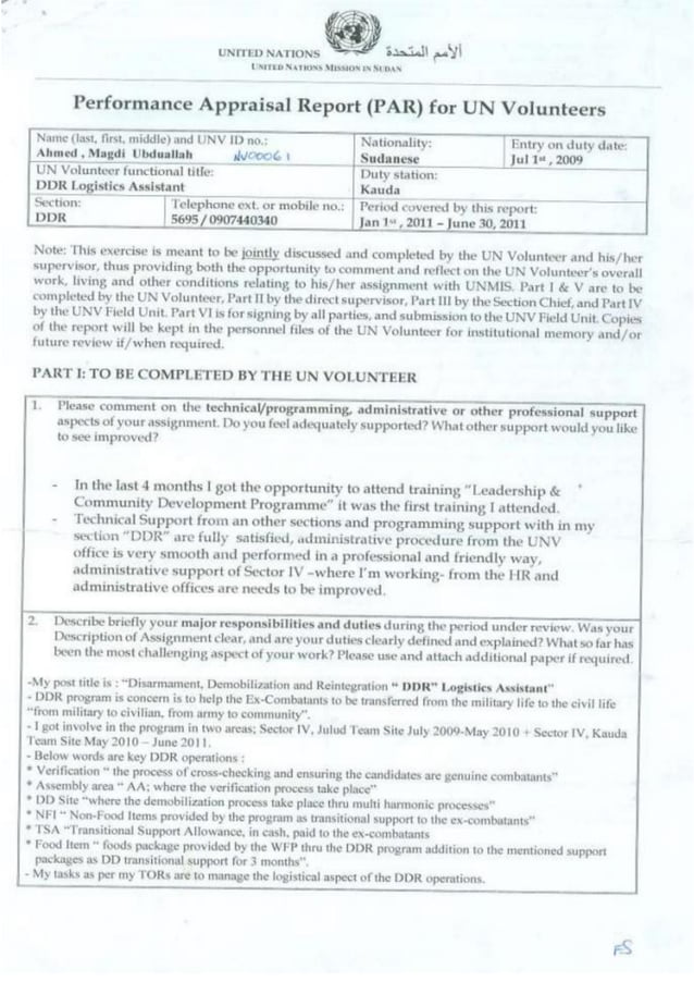 UN Performance Appraisal Report | PDF