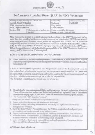 UN Performance Appraisal Report | PDF