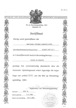 Certificate Fitter & Turner | PDF