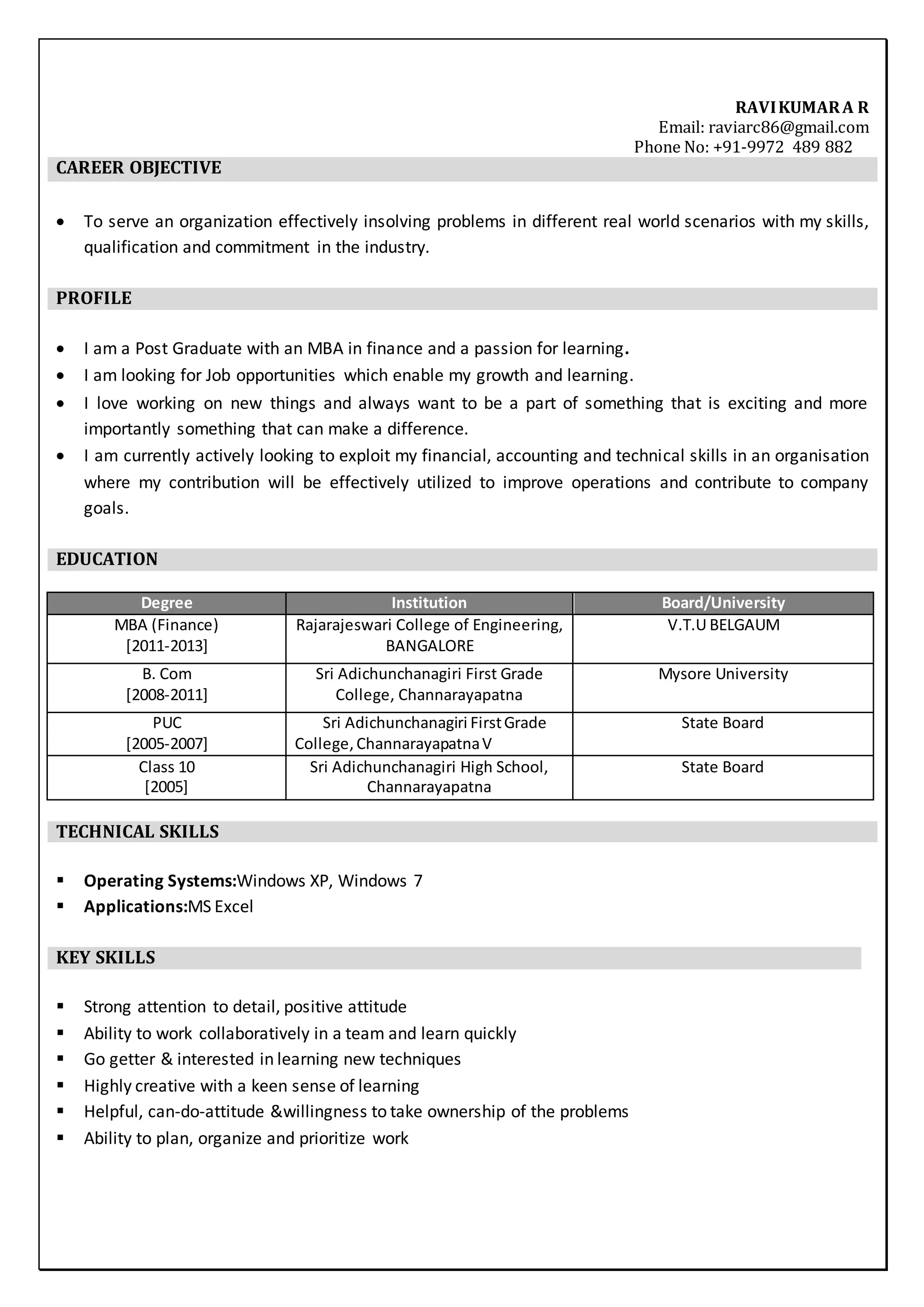 Ravi Kumar-CV | DOCX