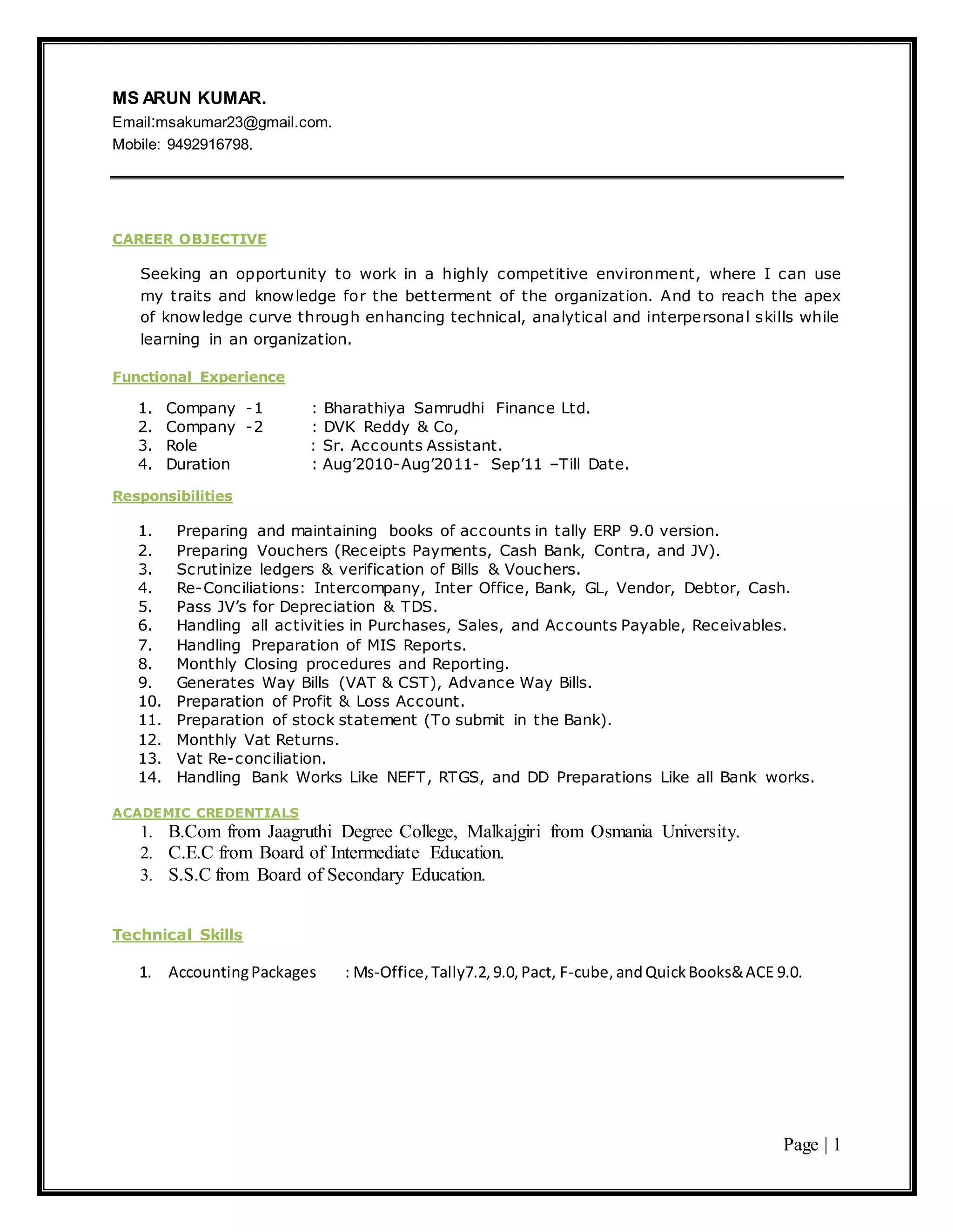 M S Arun Kumar | PDF