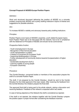 Concept, position papers | PDF