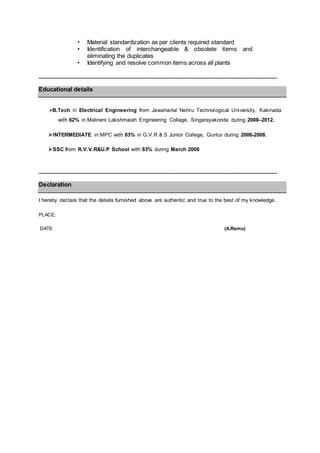 Material Master Data Management resume | PDF