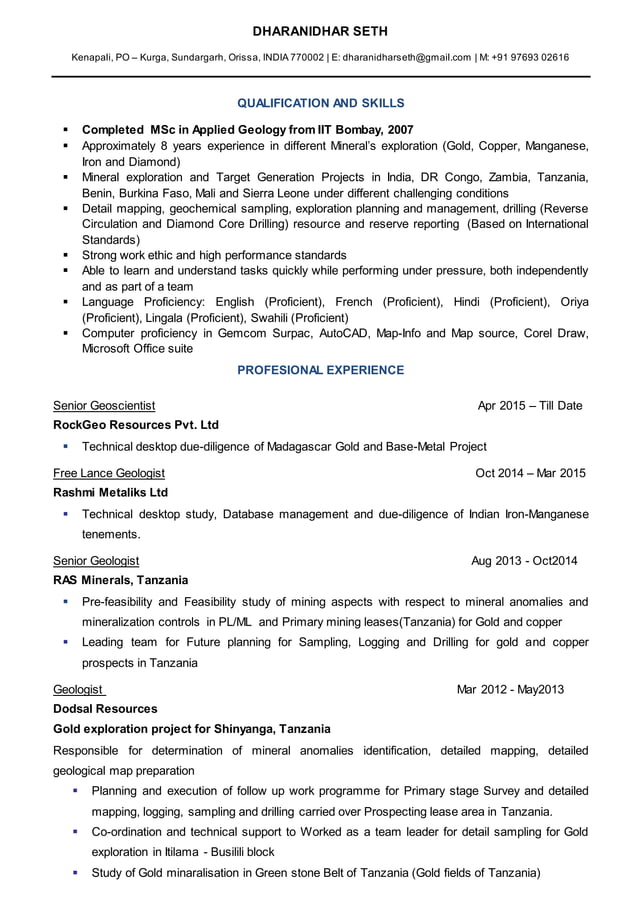 Dharani Dhar Seth_Resume | PDF