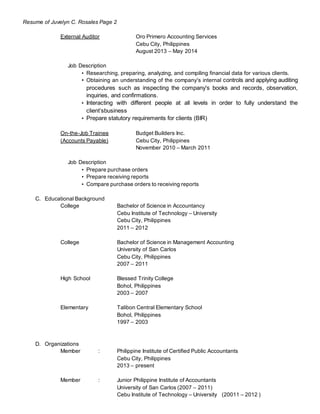 Resume (Juvelyn C. Rosales) | DOCX