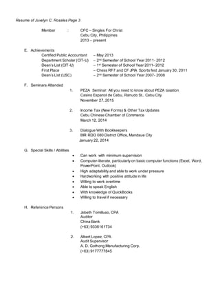 Resume (Juvelyn C. Rosales) | DOCX