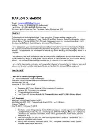 Marlon Maisog CV GE 1 | PDF