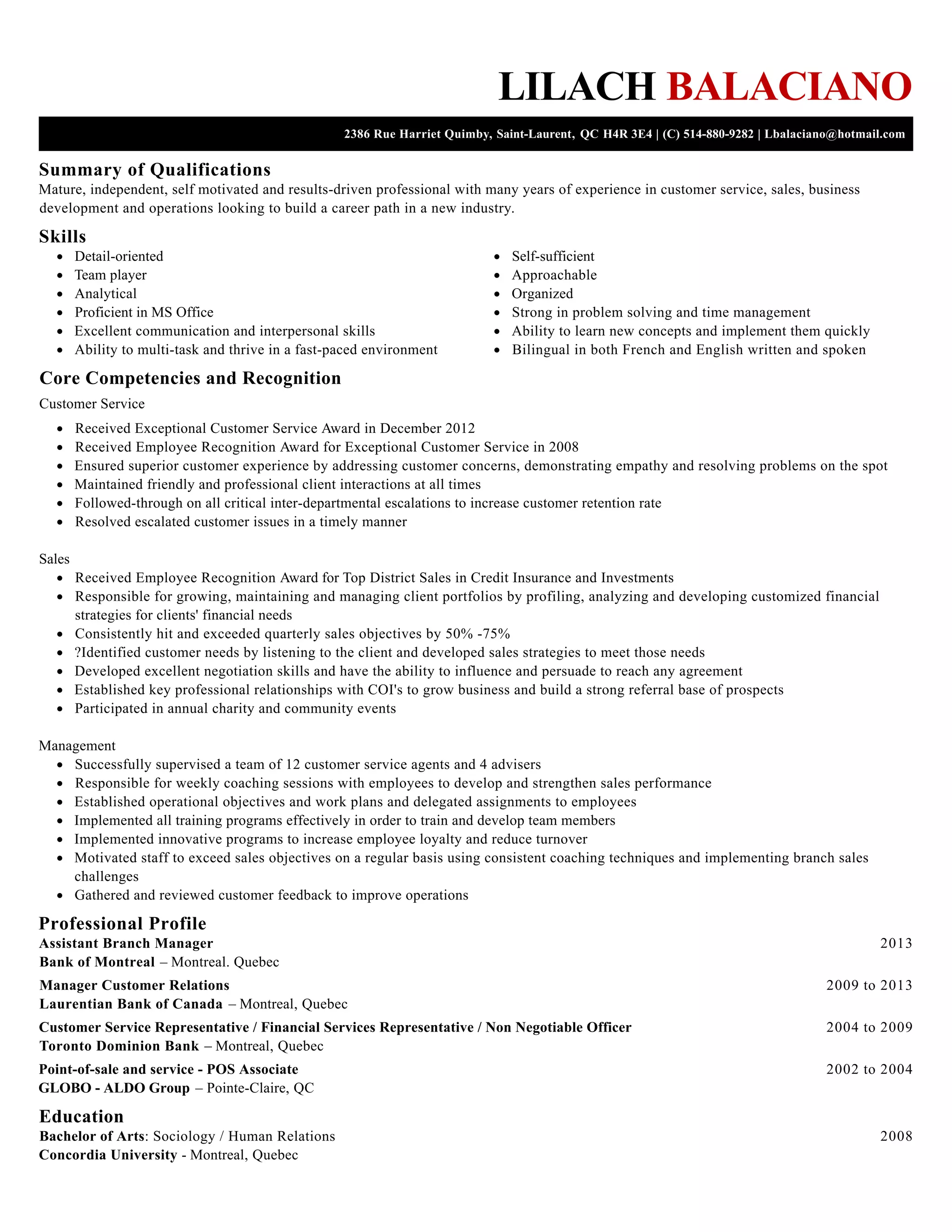 Lilach Balaciano Functional Resume | PDF