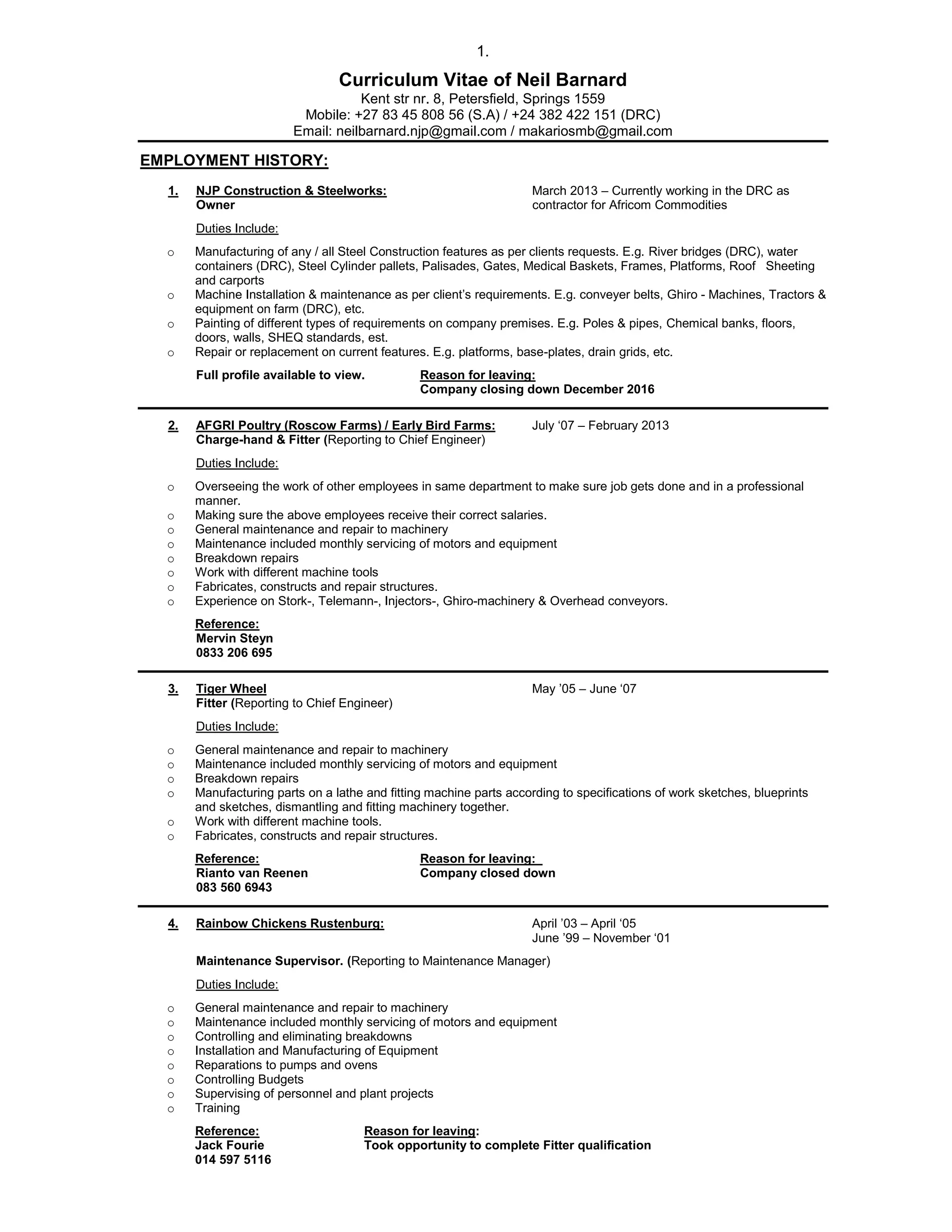 Curriculum Vitae of Neil Barnard - 2pg | PDF | Secondary Education ...