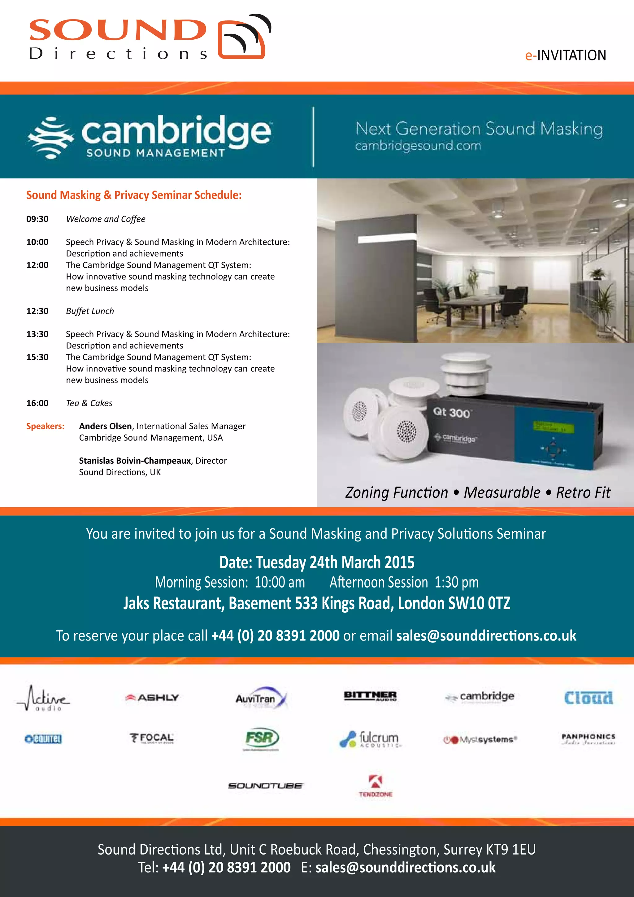 SDUK INVITATION SOUND MASKING | PDF