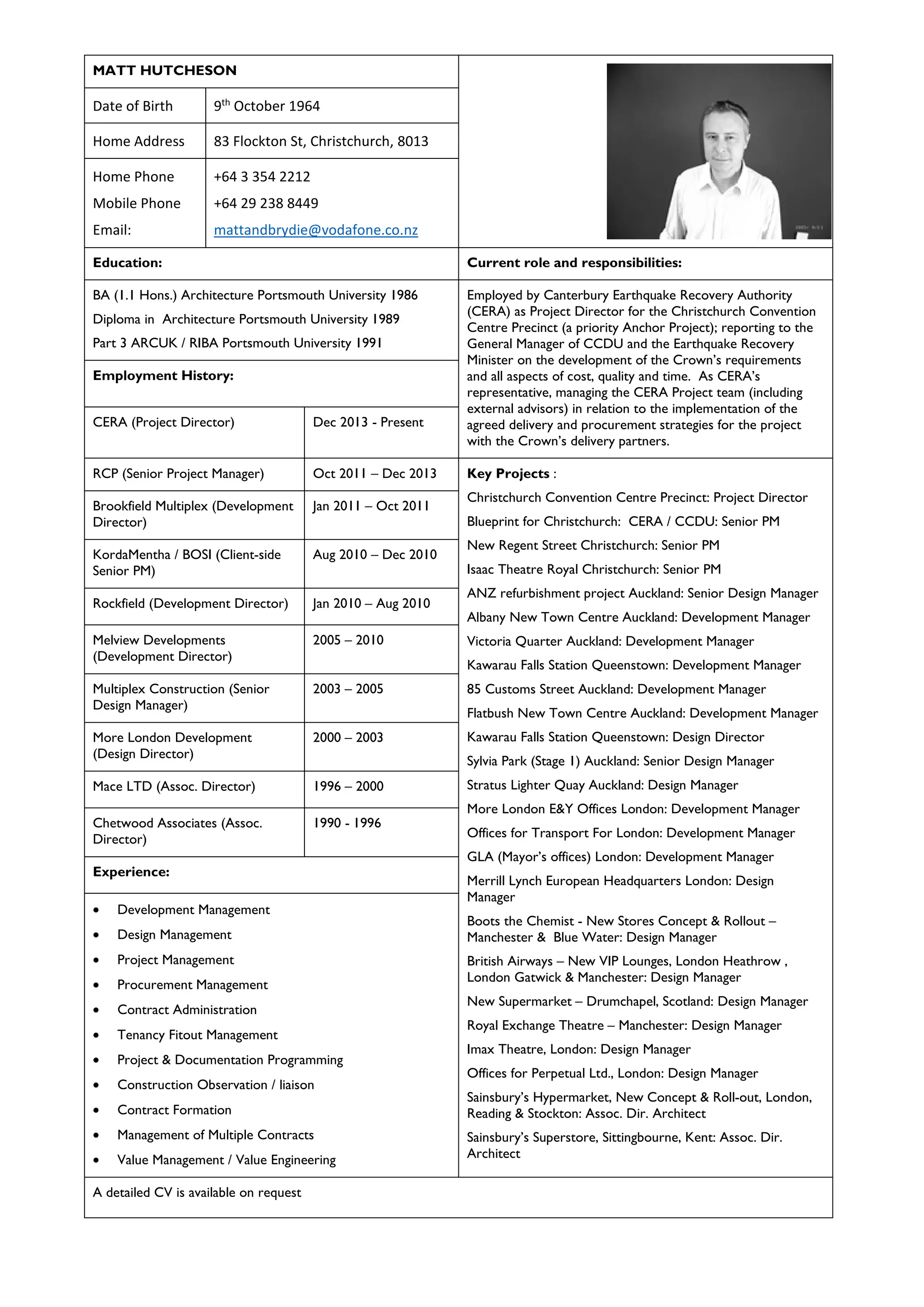 Matt Hutcheson Summary CV 18 03 15 | PDF | Business | Business and Finance