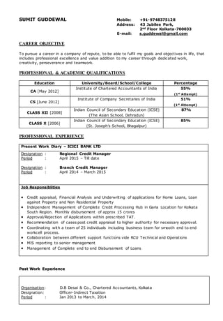 CV_CA Sumit Guddewal | PDF