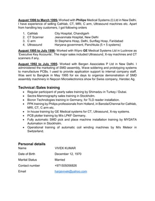 Vivek CV | PDF