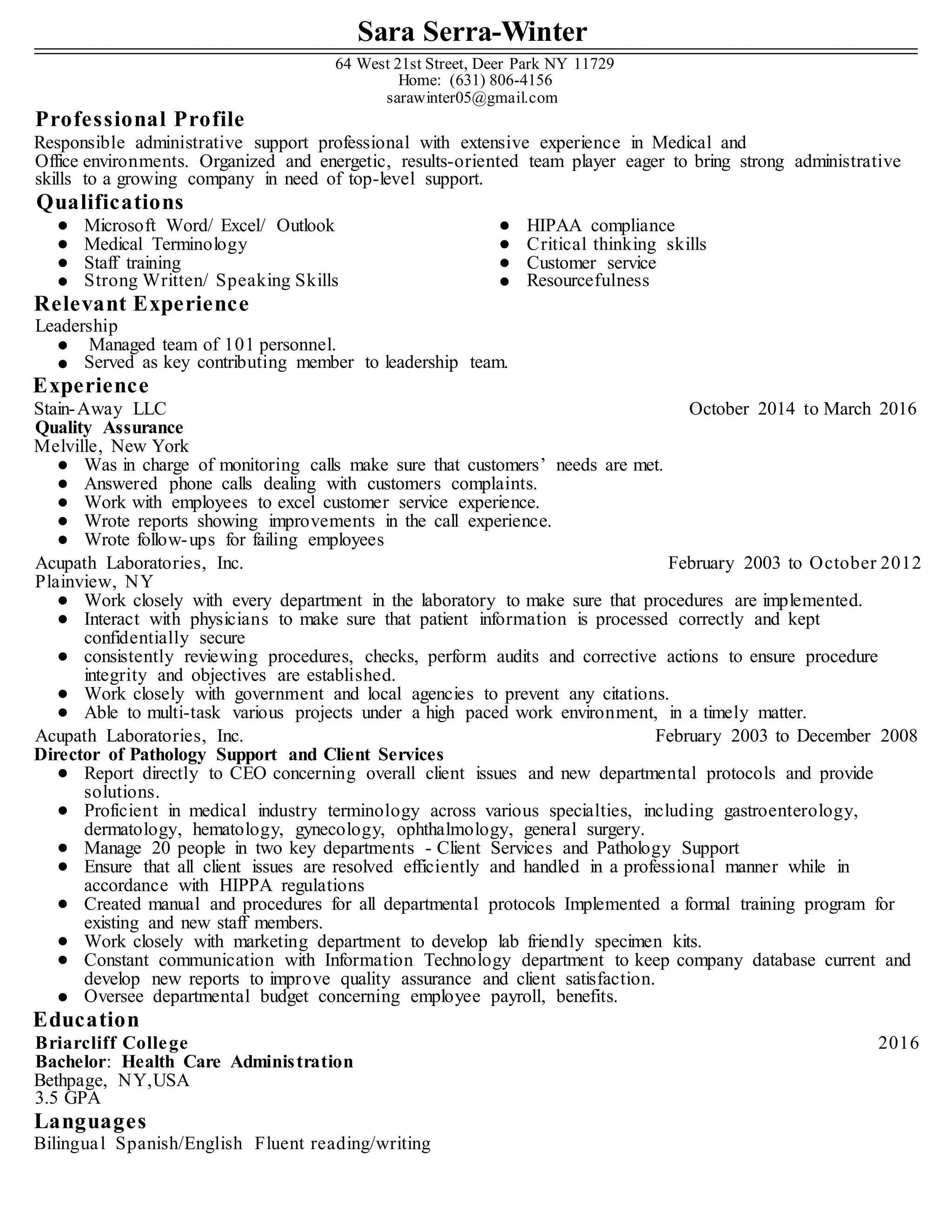 SARA SERRA-WINTER Resume 2 | DOCX