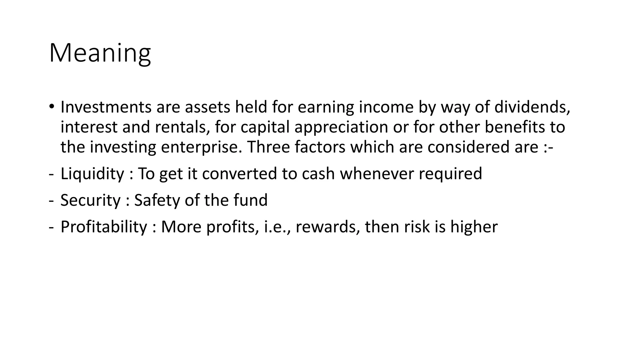 Investments | PPTX