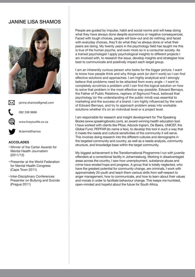 Janine Lisa Shamos CV | PDF | Business | Business and Finance