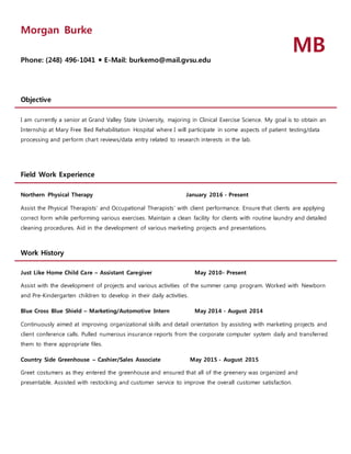 Resume without address | DOCX | Physical Therapy | Wellness