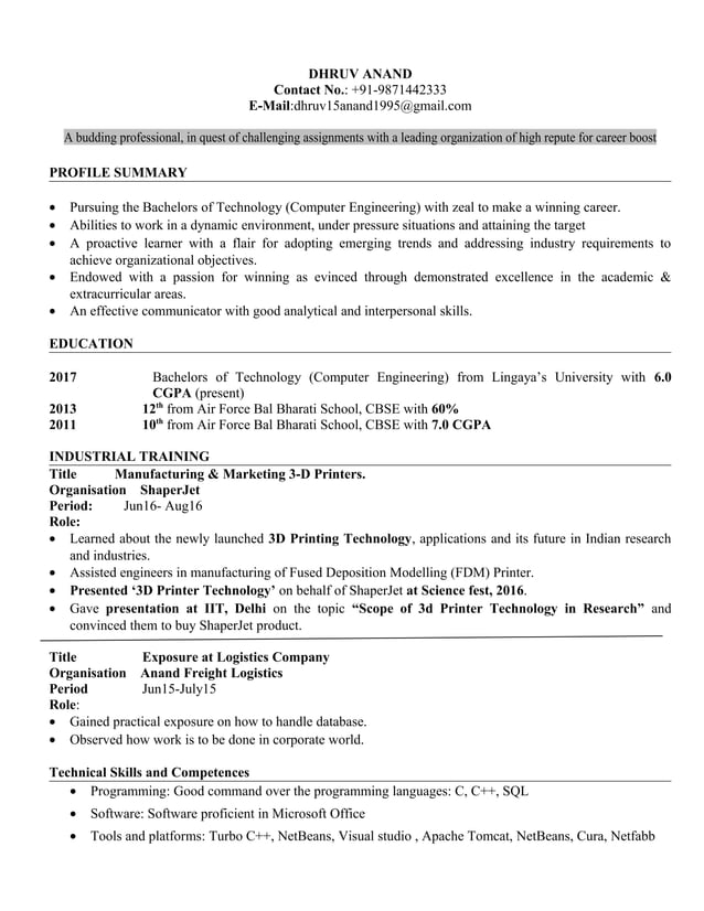 dhruv cv new | PDF