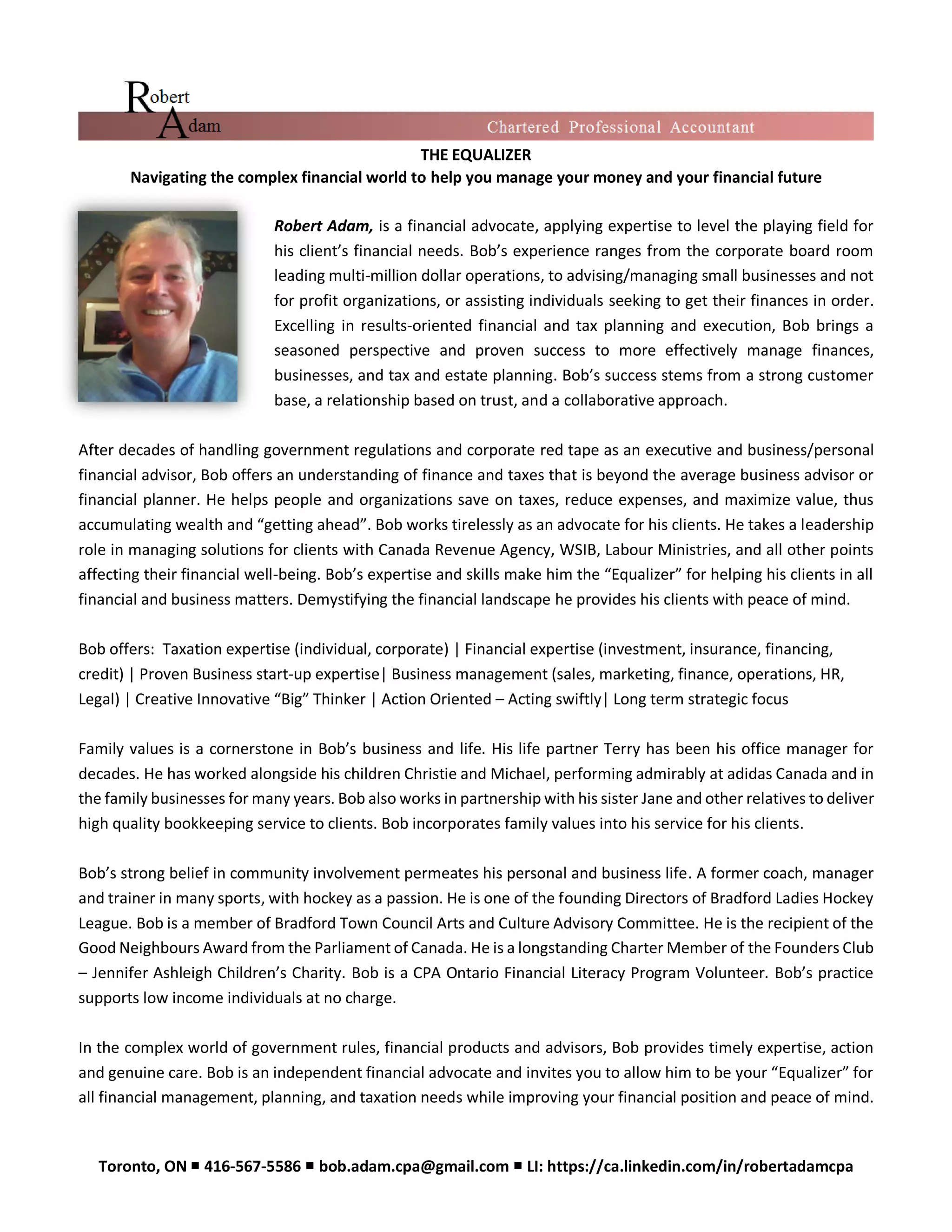 Bob Adam - Biography | PDF