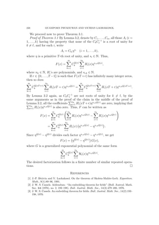 A factorization theorem for generalized exponential polynomials with infinitely many integer ...