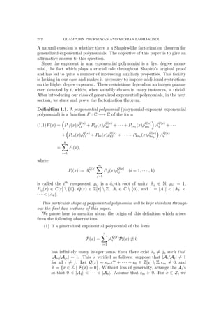 A factorization theorem for generalized exponential polynomials with infinitely many integer ...