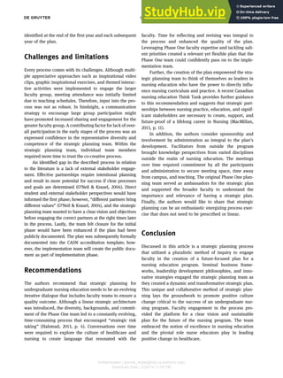 A Faculty Created Strategic Plan For Excellence In Nursing Education | PDF