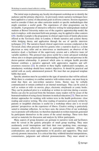 A Faculty Development Workshop In Narrative-Based Reflective Writing | PDF