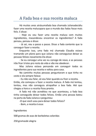 A fada boa e sua receita maluca | DOCX