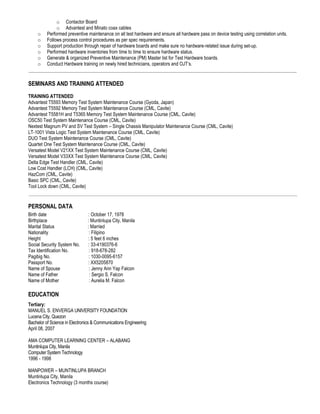 Sherwin Falcon resume | PDF