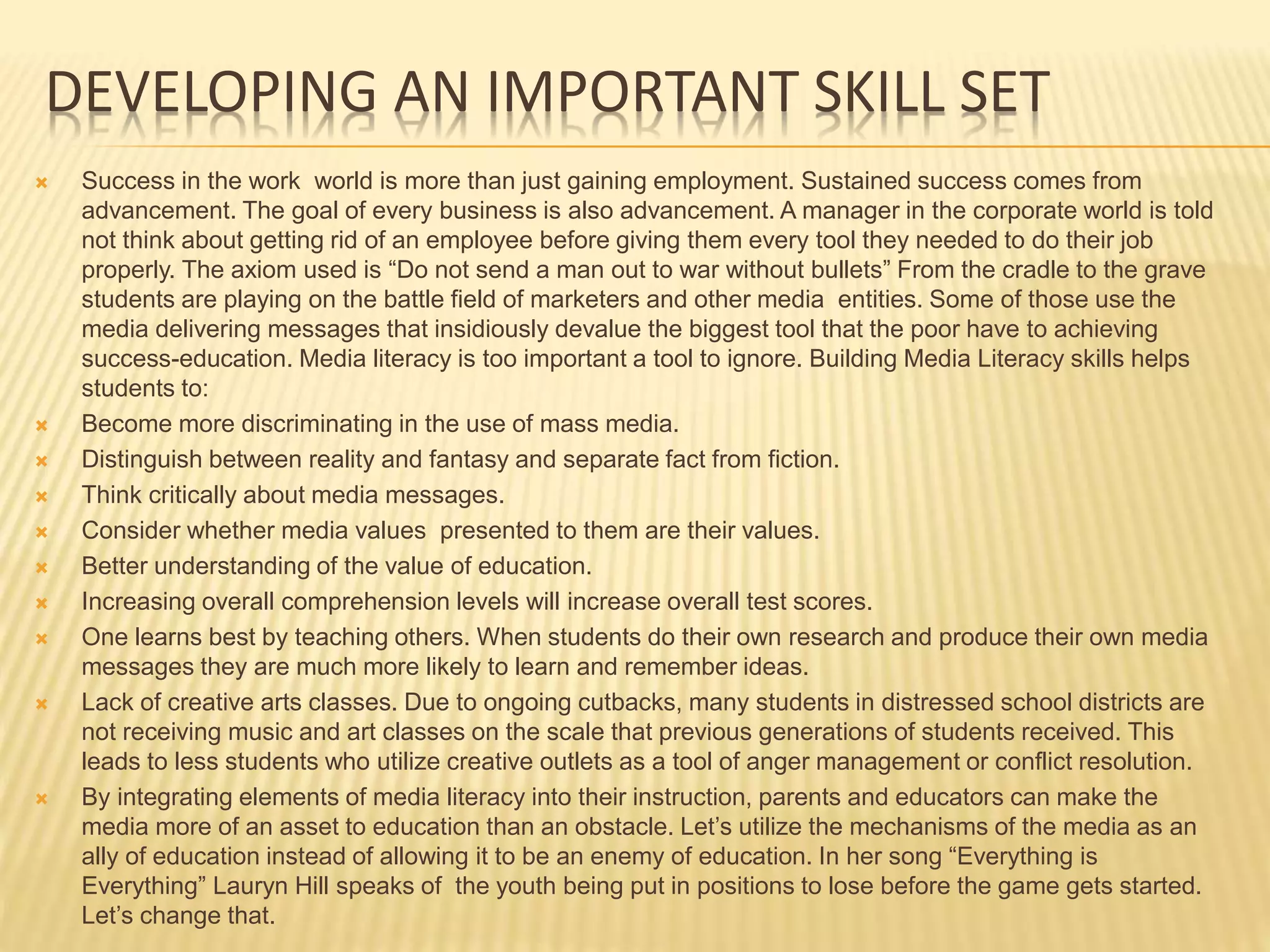 outline of media literacy program | PPTX