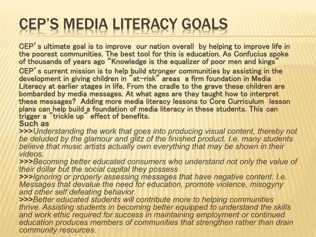 outline of media literacy program | PPTX