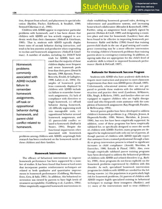 A Family-School Homework Intervention Program For Children With Attention-Deficit Hyperactivity ...