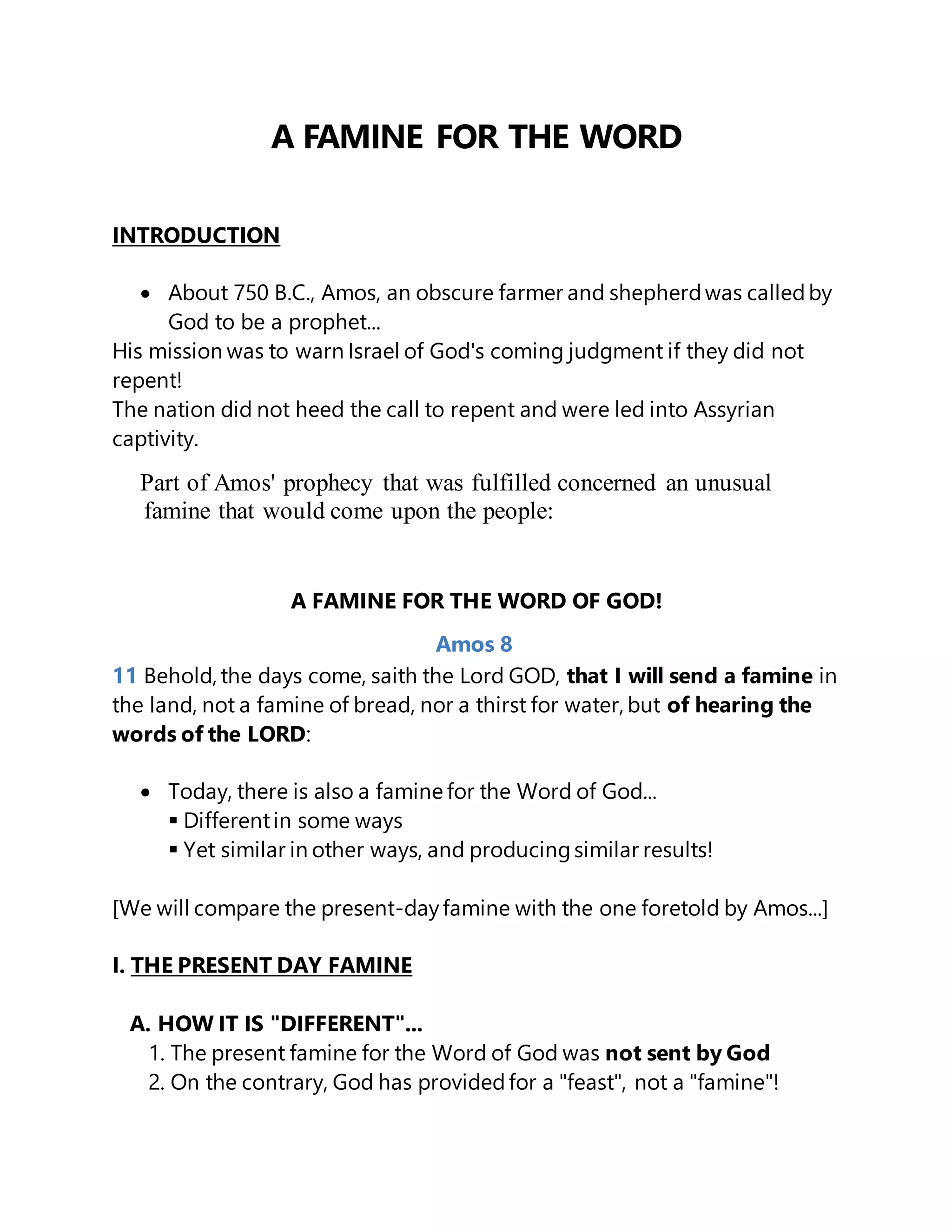 A Famine for the Word | DOCX