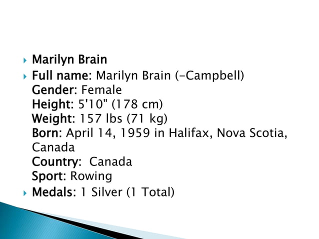 A Famous Canadian Female Athlete 1 | PPT