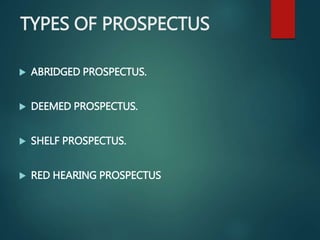 prospectus of a company | PPTX