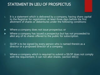 prospectus of a company | PPTX