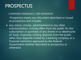prospectus of a company | PPTX