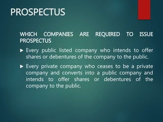 prospectus of a company | PPTX